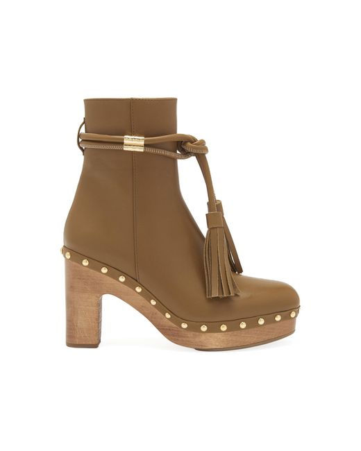 Ulla Johnson Norah Leather Boots In Natural Lyst