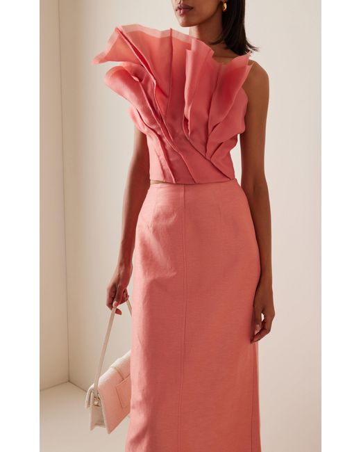 Aje. Flame Sculpted Crop Top in Pink | Lyst