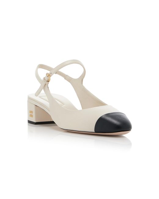Miu Miu Leather Slingback Mary Jane Pumps in White | Lyst