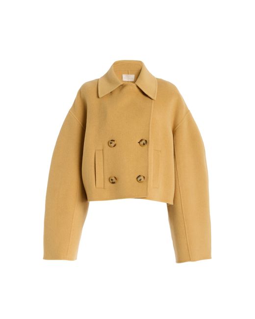 Ulla Johnson Marta Double Faced Wool Cropped Coat in Natural | Lyst