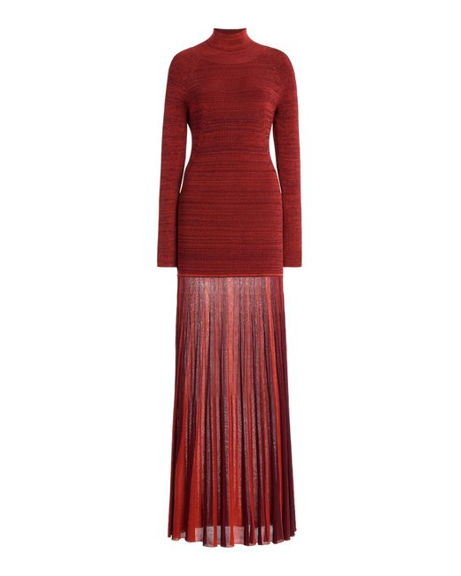 Christopher John Rogers Knit Jersey Maxi Dress in Red | Lyst UK