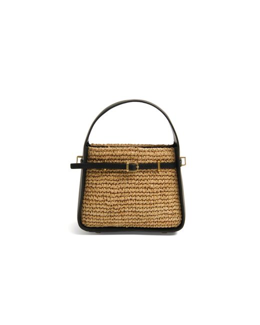 Jonathan Simkhai Cleo Mini Raffia Combo Bucket Bag in Black | Lyst