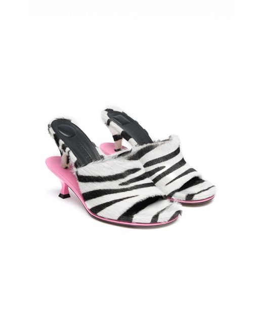Jacquemus Les Doubles Stacked Zebra-print Calf Hair Mules | Lyst