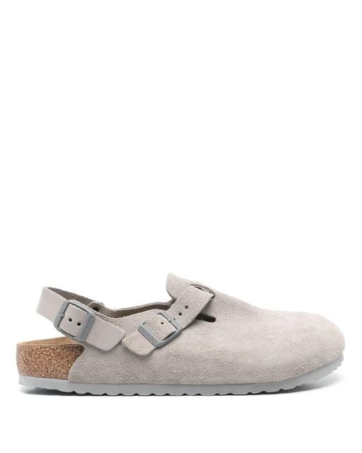 Birkenstock Tokio Stone Coin, Suede Leather Shoes in White | Lyst UK