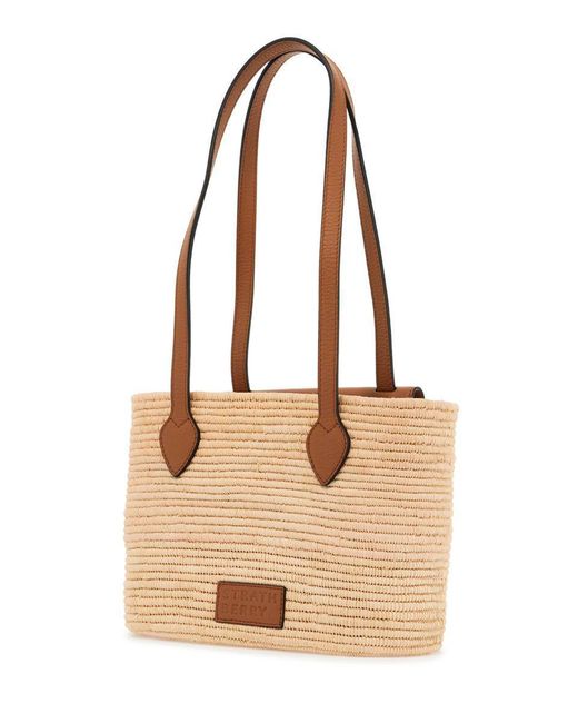 Strathberry Woven Raffia Bag With Leather Details in Natural | Lyst