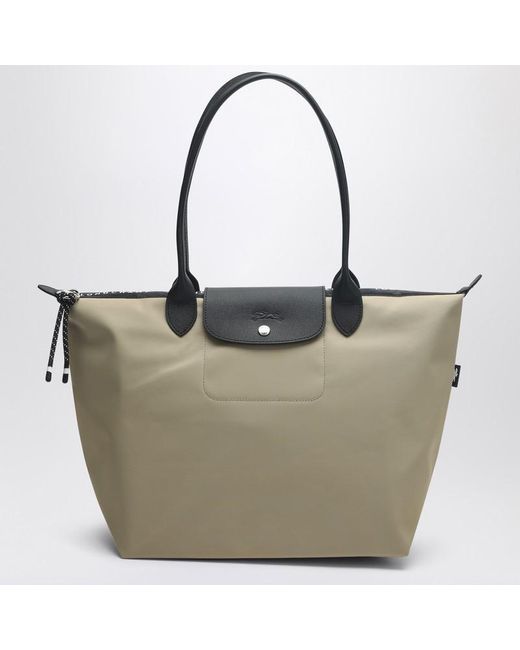 Longchamp Clay Coloured Canvas L Le Pliage Energy Bag in Green | Lyst