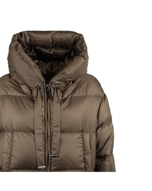 Max Mara Dark Crop Quilted Anti-Drip Canvas Down Jacket in Green | Lyst