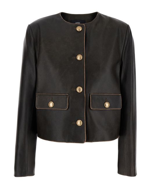 Arma 'Gaya' Dark Jacket With Faded Details in Black | Lyst