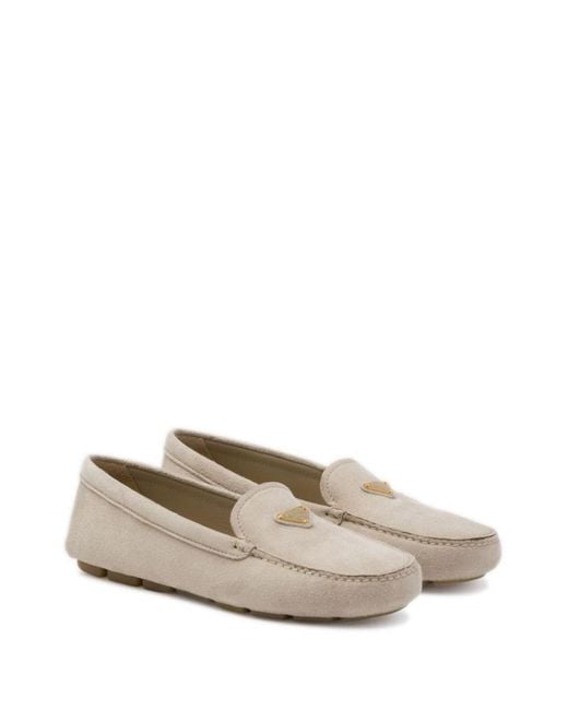 Prada Loafers in Gray | Lyst