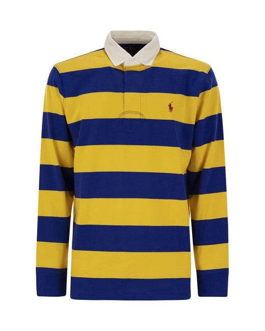 Polo Ralph Lauren Long-Sleeved Rugby Jersey in Yellow for Men | Lyst