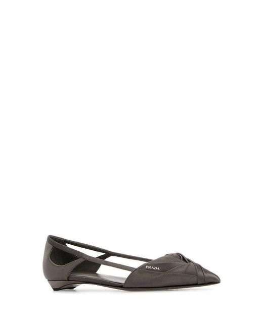 Prada Flats in Gray | Lyst