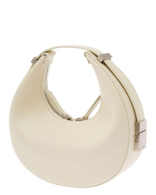 OSOI 'Mini Toni' Hobo Handbag With Engraved Logo in Natural | Lyst