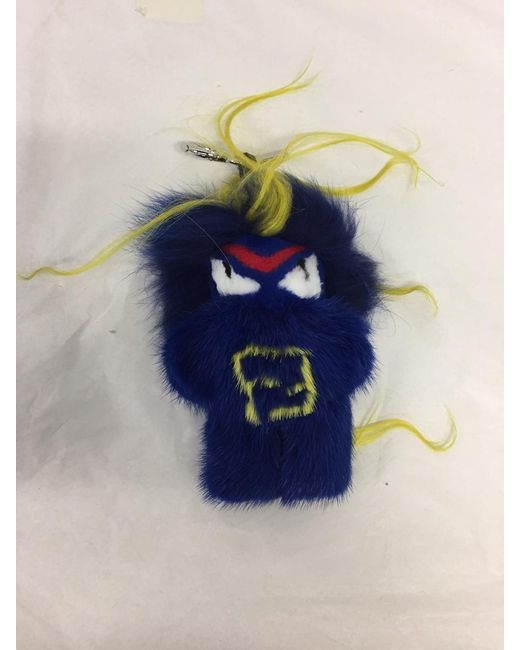 Fendi Fur Keychain in Blue | Lyst