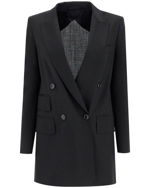 Max Mara 'Nebbie' Double-Bre in Black | Lyst UK