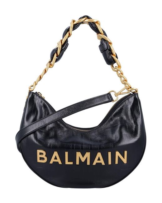 Balmain 1945 Soft Moon Bag in Blue | Lyst