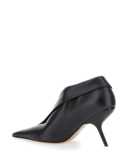 Ferragamo Pumps With Pointed Design And Side Opening Detail in Black ...