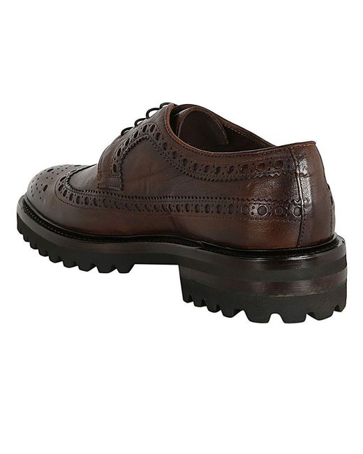 Corvari Lace Up Horse Rubber Bottom Shoes in Brown for Men | Lyst