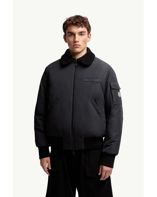 Moncler Maulevrier Reversible Teddy Aviator Jacket in Blue for Men | Lyst