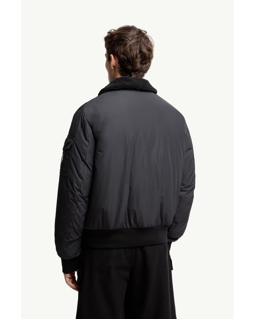 Moncler Maulevrier Reversible Teddy Aviator Jacket in Blue for Men | Lyst