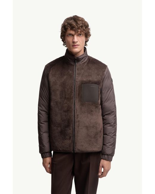 Moncler Livra Reversible Teddy Short Down Jacket in Brown for Men | Lyst UK