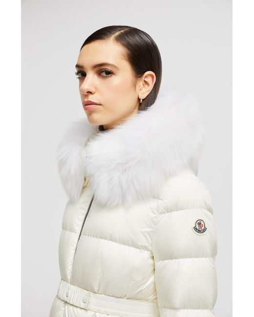 Moncler Boed Hooded Shearling Short Down Jacket in White Lyst Canada