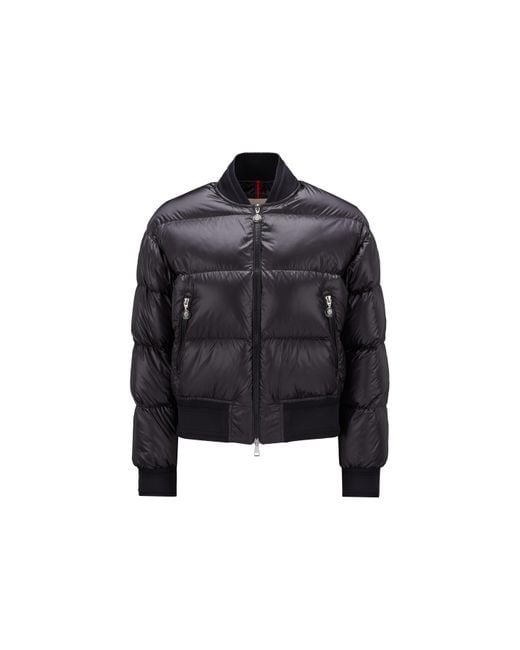 Moncler Merlat Down Bomber Jacket in Black | Lyst
