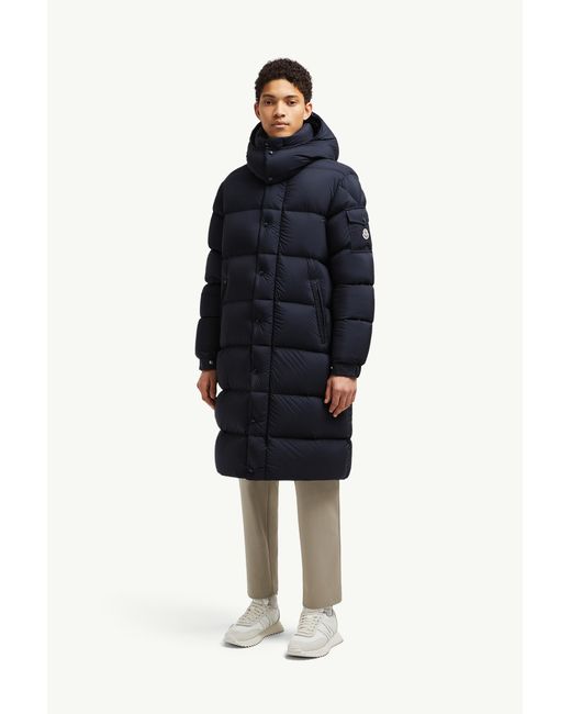 Moncler Hanoverian Hooded Long Down Jacket in Blue for Men | Lyst UK