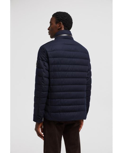 Moncler Smart Cashmere Down Field Jacket in Blue for Men | Lyst