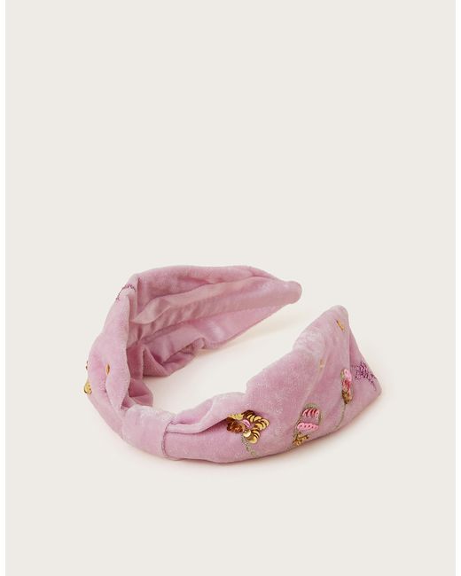 Monsoon Christmas Embellished Velvet Headband in Pink | Lyst UK