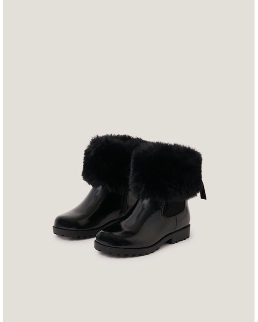 Monsoon Faux Fur Chelsea Boots Black | Lyst UK