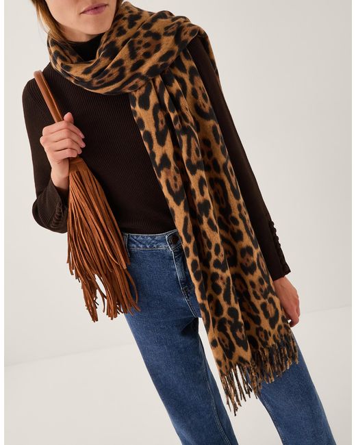 Monsoon Lottie Leopard Print Scarf in Blue | Lyst UK