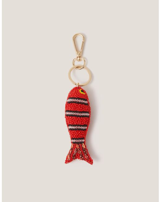 Monsoon Fish Beaded Bag Charm in Red | Lyst UK
