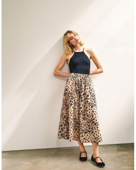 Monsoon Raife Leopard Print Skirt Natural | Lyst UK