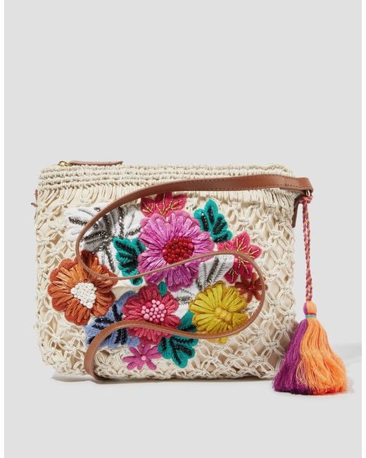 Monsoon Zoe Embroidered Crochet Crossbody Bag | Lyst UK