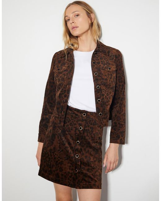 Monsoon Aida Leopard Print Crop Jacket Brown | Lyst UK