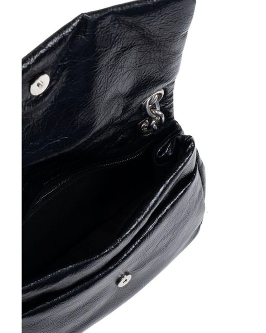 Balenciaga Mini Monaco Appliqué-Logo Leather Bag in Black | Lyst UK
