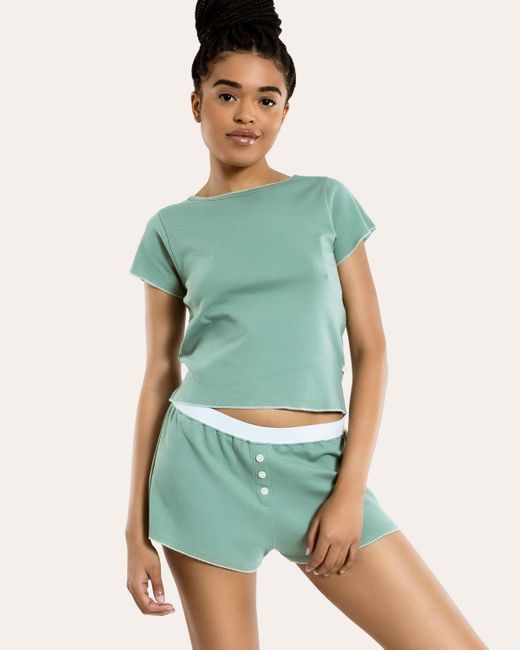 Morgan Lane Cotton Suzie Pajama Set In Lilypad In Green Lyst