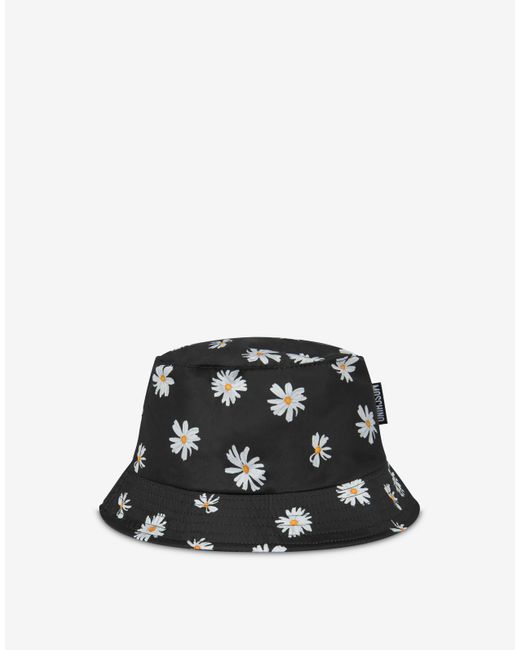 Moschino Bucket Hat Allover Daisy in Black | Lyst