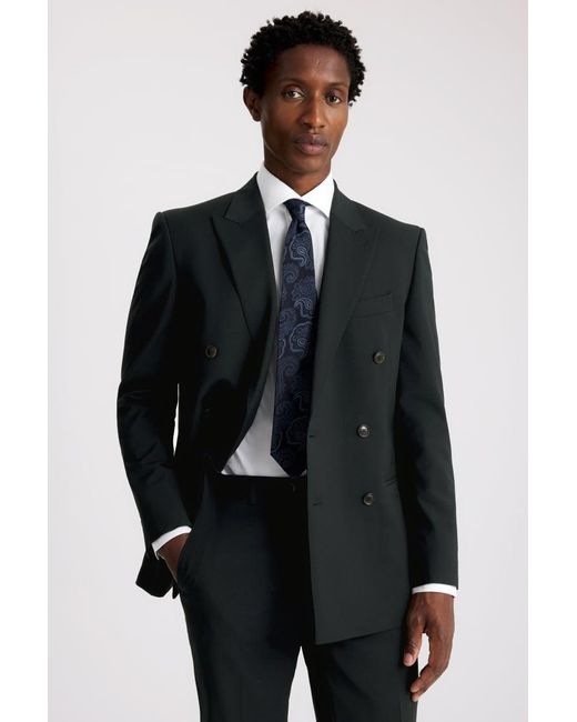 Moss Tailored Fit Dark Performance Suit Jacket in Black for Men | Lyst UK