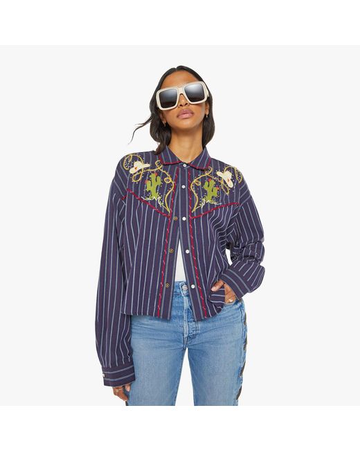 Mother The Riding Shotgun Circle The Wagon Shirt in Blue | Lyst