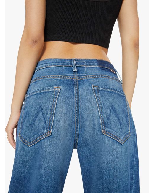 Mother Petites The Lil Full-Pipe Flood It's A Small World Pants in Blue ...