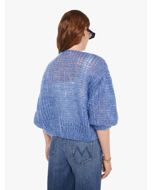 Maiami Mohair Bomber Cardigan Dove Jacket in Blue | Lyst