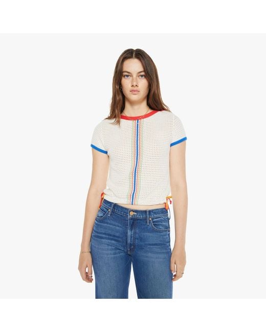 Mother The Side Cinch Top in White | Lyst