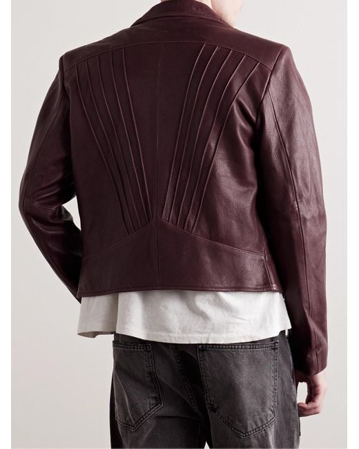 Enfants Riches Deprimes Slim-Fit Pintucked Full-Grain Leather Jacket in ...