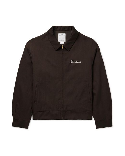 Visvim Alcan Embroidered Wool And Linen-Blend Twill Blouson Jacket in Black for Men | Lyst