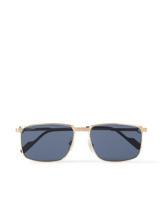 Cartier Première De Cartier Rectangular-Frame-Tone Sunglasses in Blue ...