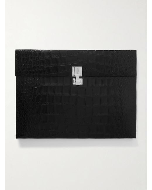 Tom Ford Croc-effect Patent-leather Document Holder in Black for Men ...