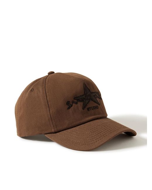 Small Talk Logo-embroidered Cotton-twill Baseball Cap in Brown for Men ...