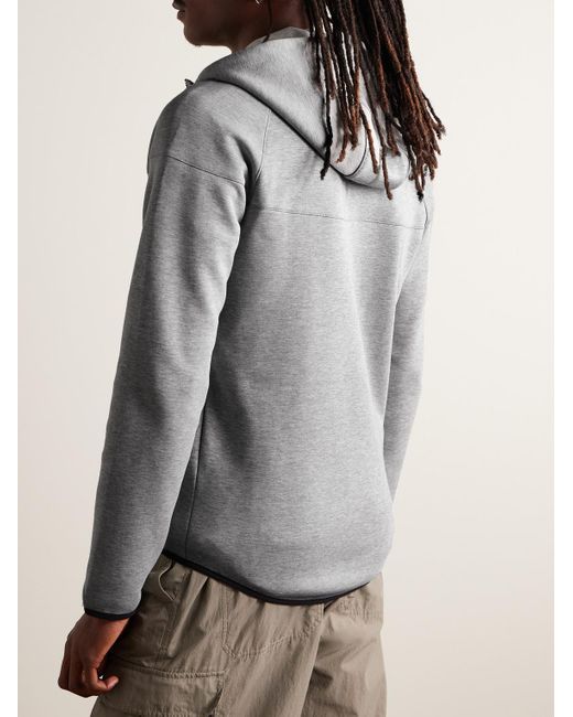 Nike Logo-print Cotton-blend Tech Fleece Zip-up Hoodie in Grey for Men | Lyst UK