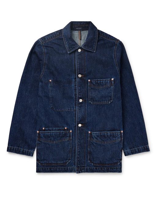 Drake's Selvedge Denim Jacket in Blue for Men | Lyst
